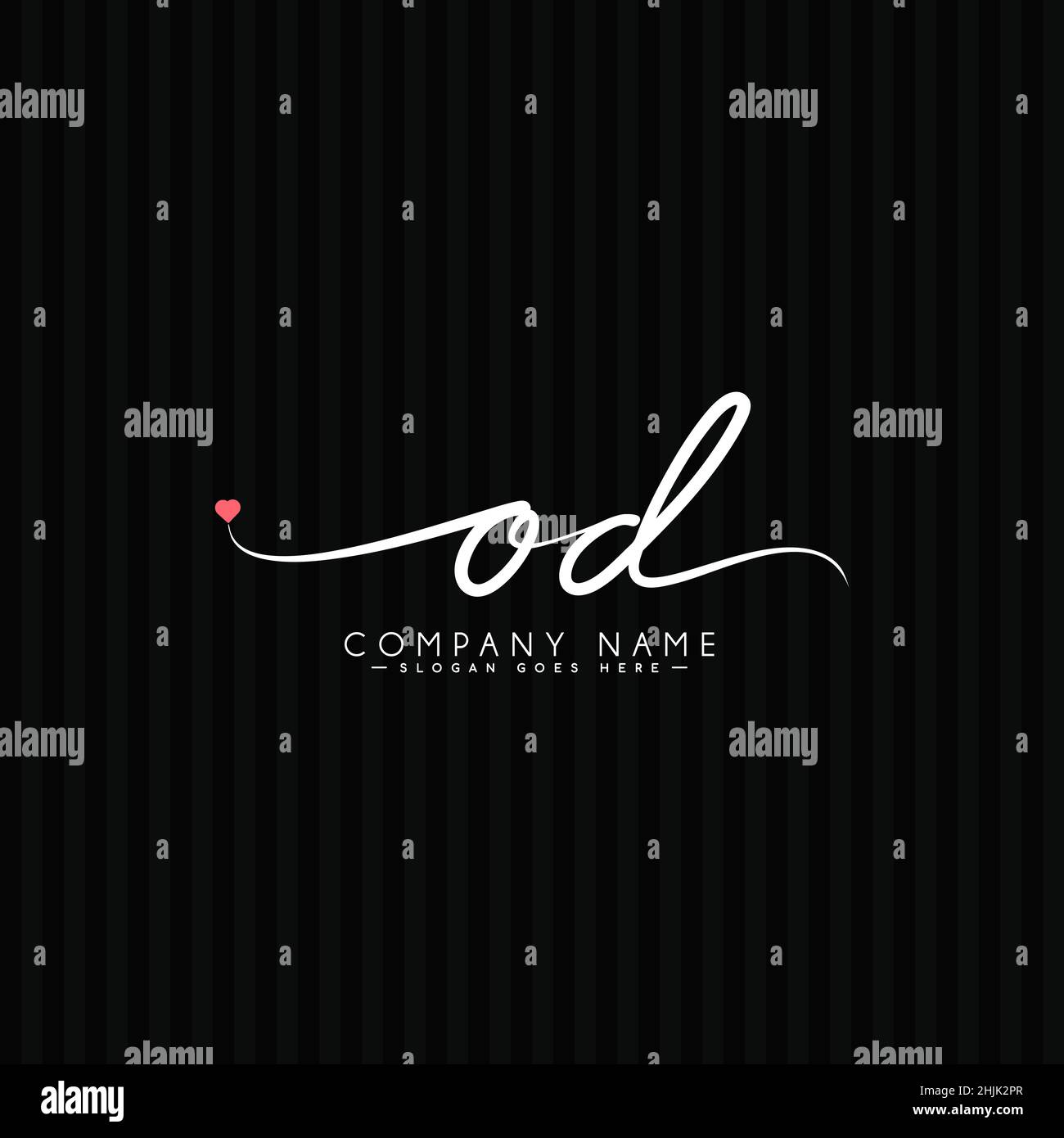 Initial Letter OD Logo - Handwritten Signature Style Logo - Simple ...
