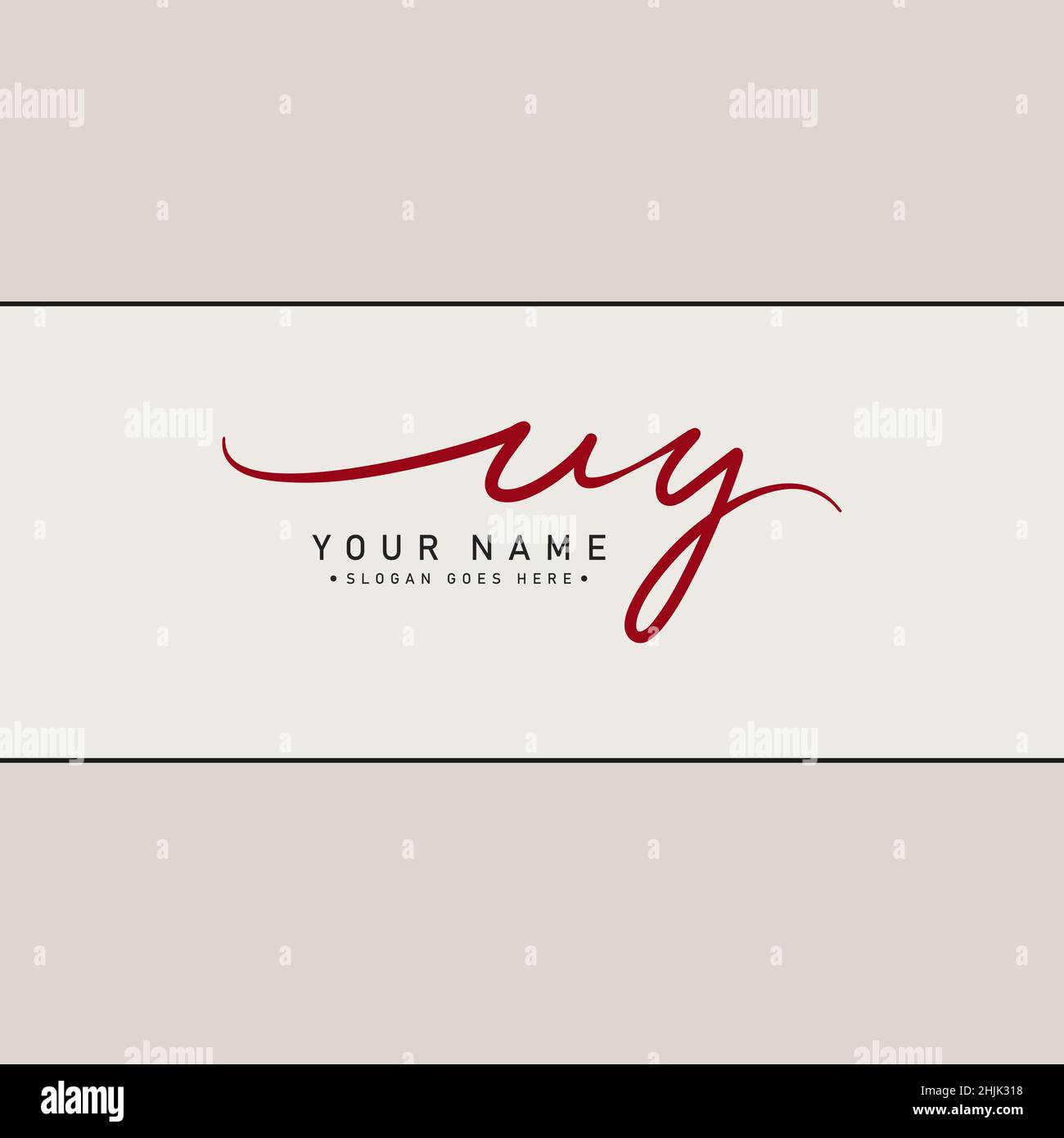 Initial Letter UY Logo - Handwritten Signature Style Logo - Simple ...