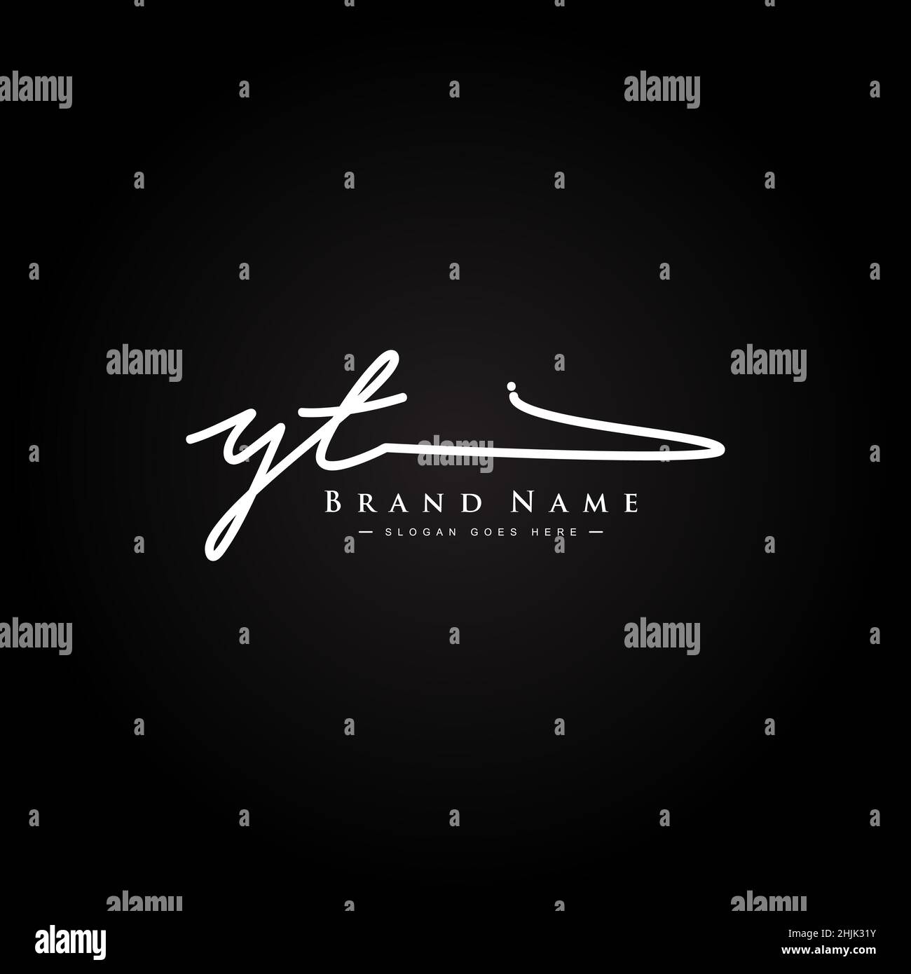 Initial Letter YT Logo - Handwritten Signature Style Logo - Simple ...