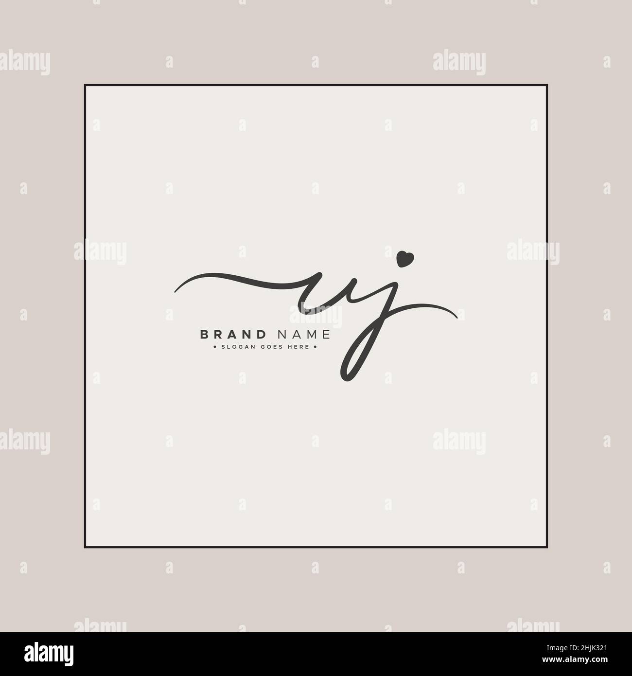 Initial Letter UJ Logo - Handwritten Signature Logo - Simple Signature ...