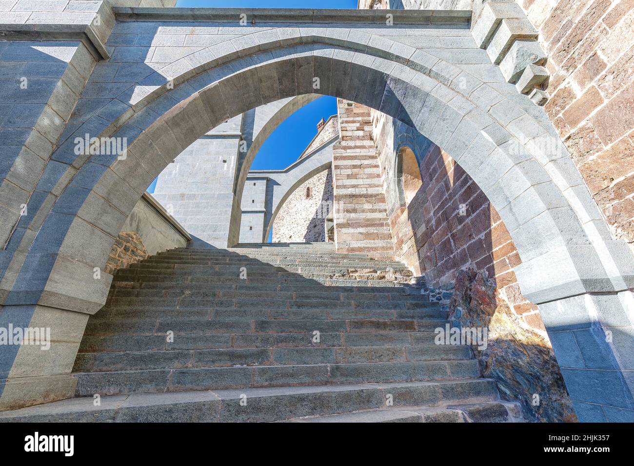Sacra di San Michele, ancient monastery in Northern Italy Stock Photo ...