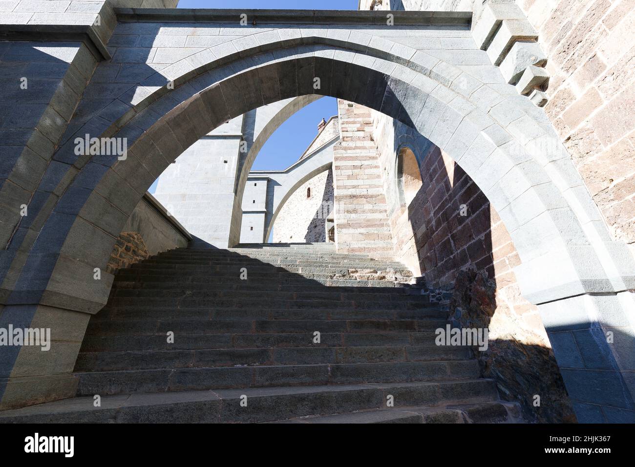 Sacra di San Michele, ancient monastery in Northern Italy Stock Photo ...