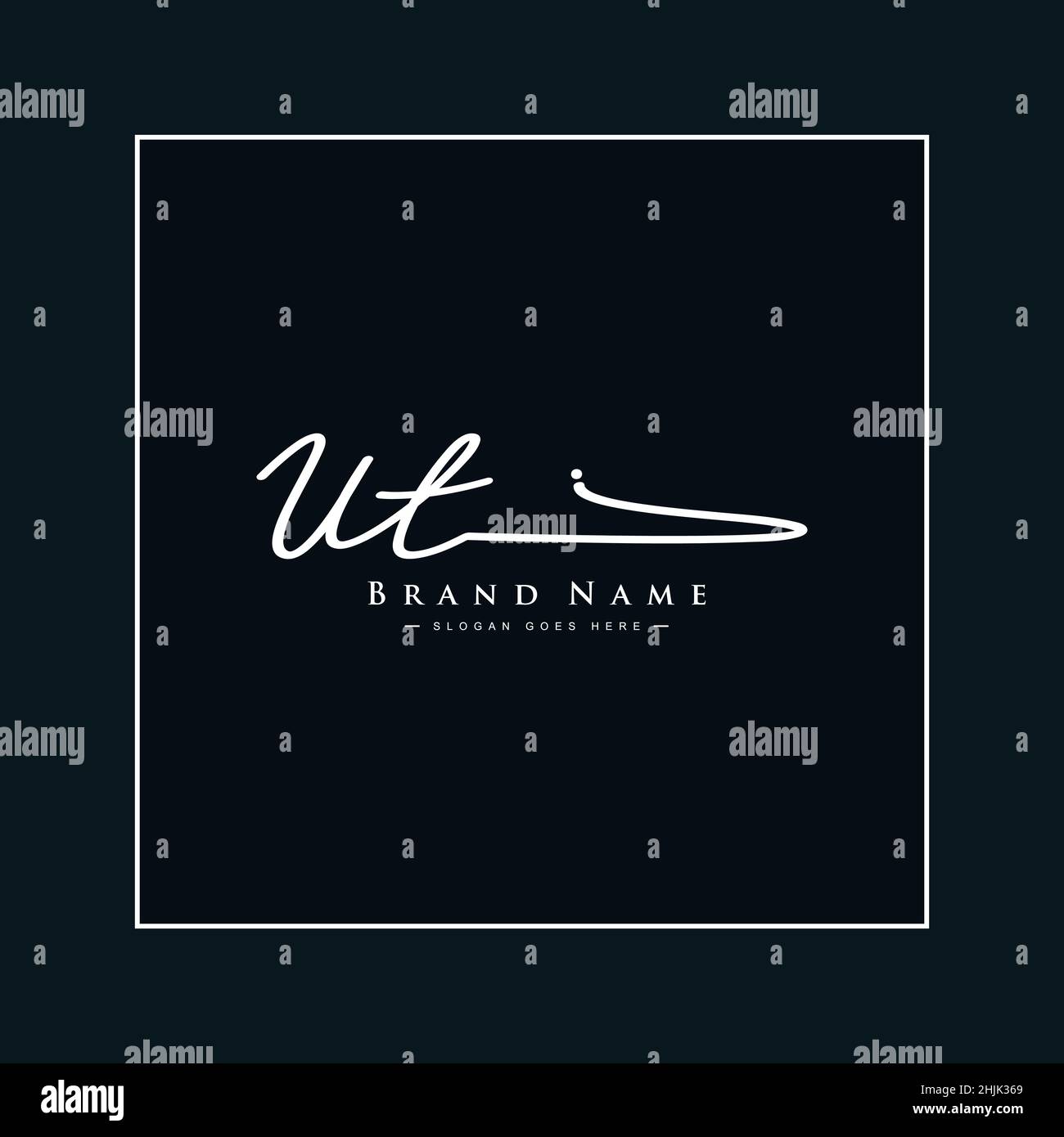 Initial Letter UT Logo - Handwritten Signature Style Logo - Simple ...