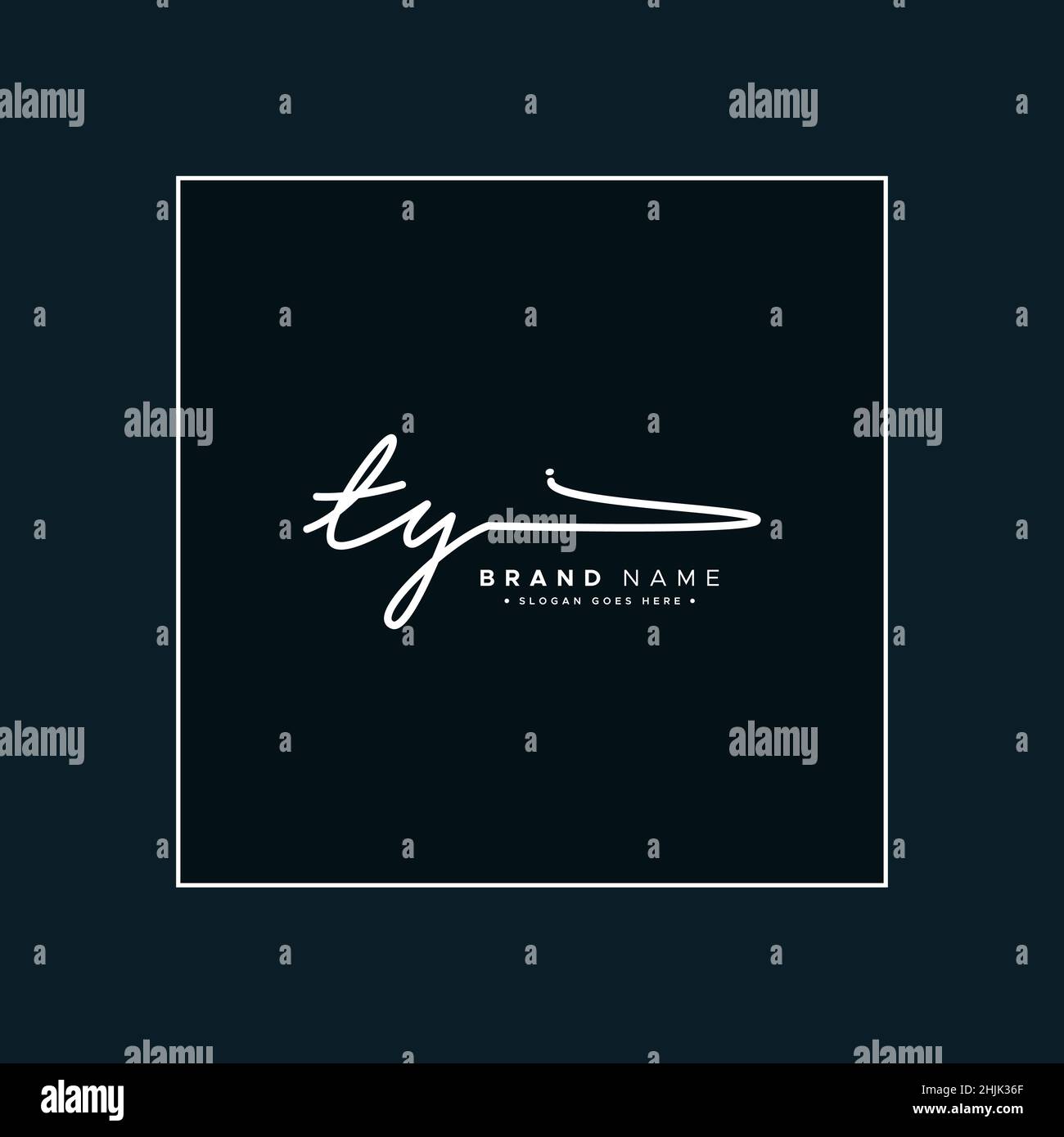 Initial Letter TY Logo - Handwritten Signature Logo - Simple Signature ...