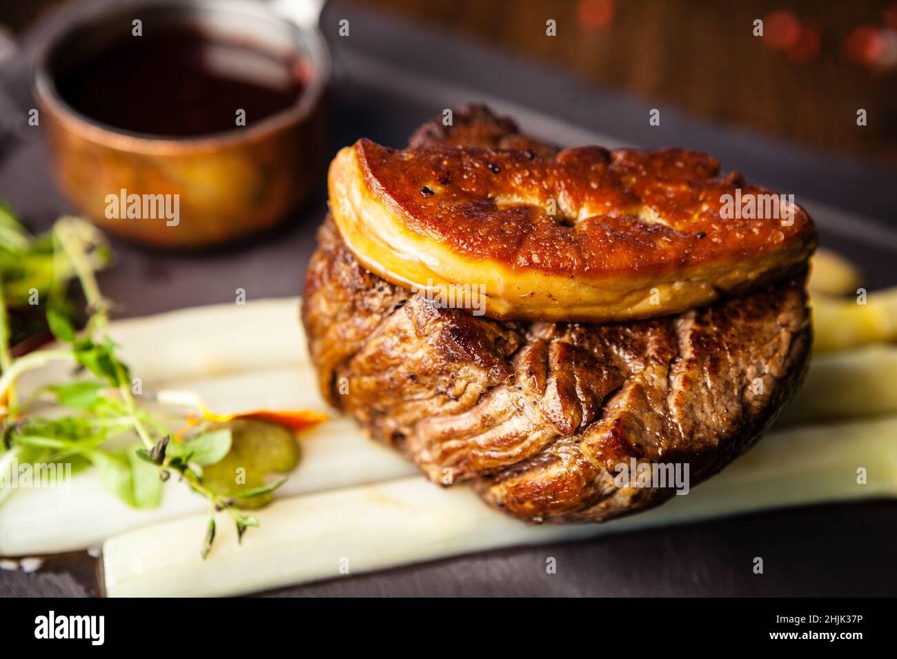 Tournedos Rossini. Foie gras, Black Angus beef tenderloin, white ...