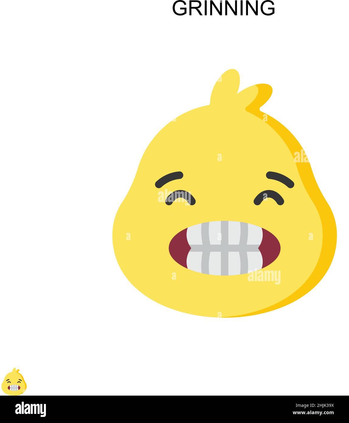 Grinning Simple vector icon. Illustration symbol design template for ...