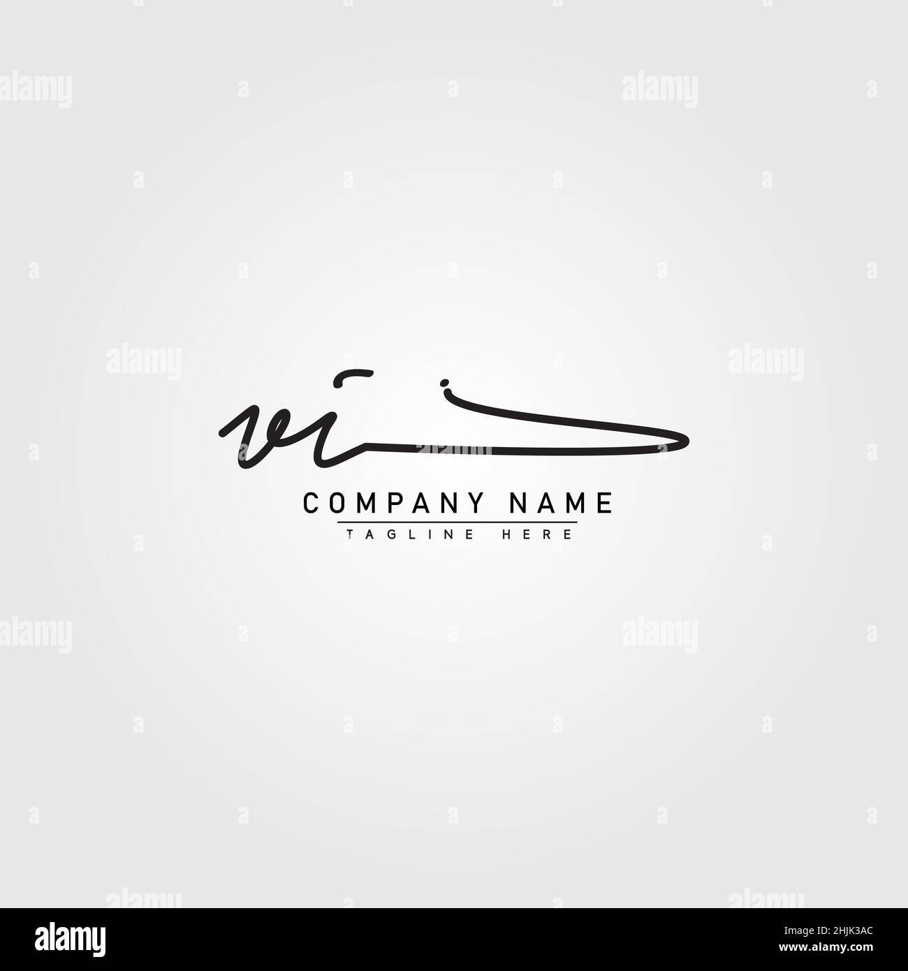 Initial Letter VI Logo - Handwritten Signature Logo - Simple Signature ...