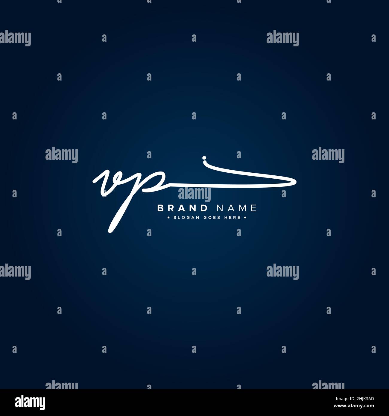 Initial Letter VP Logo - Handwritten Signature Style Logo - Simple ...