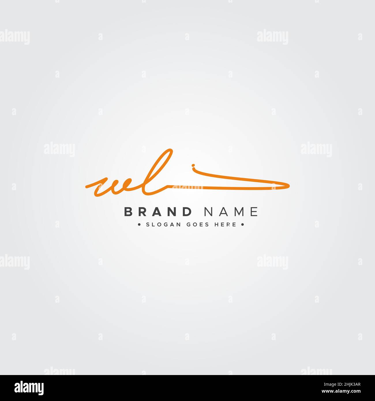 Initial Letter WL Logo - Handwritten Signature Logo - Simple Vector ...