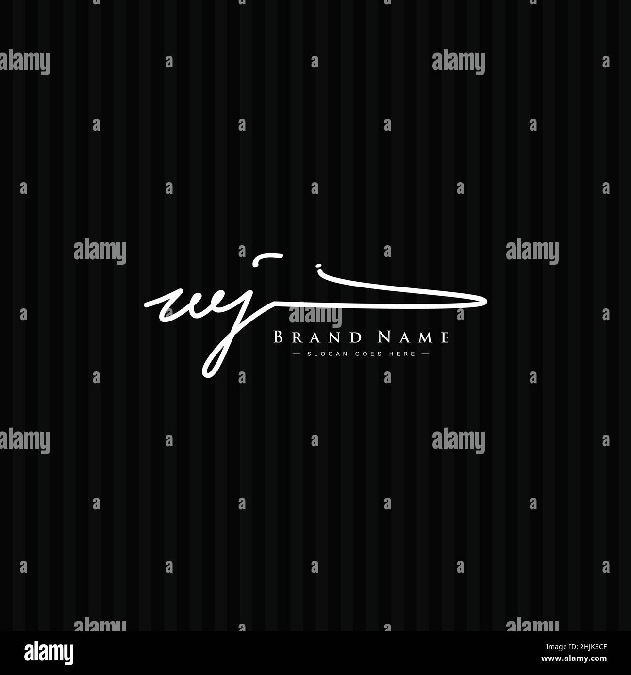 Initial Letter WJ Logo - Handwritten Signature Style Logo - Simple ...