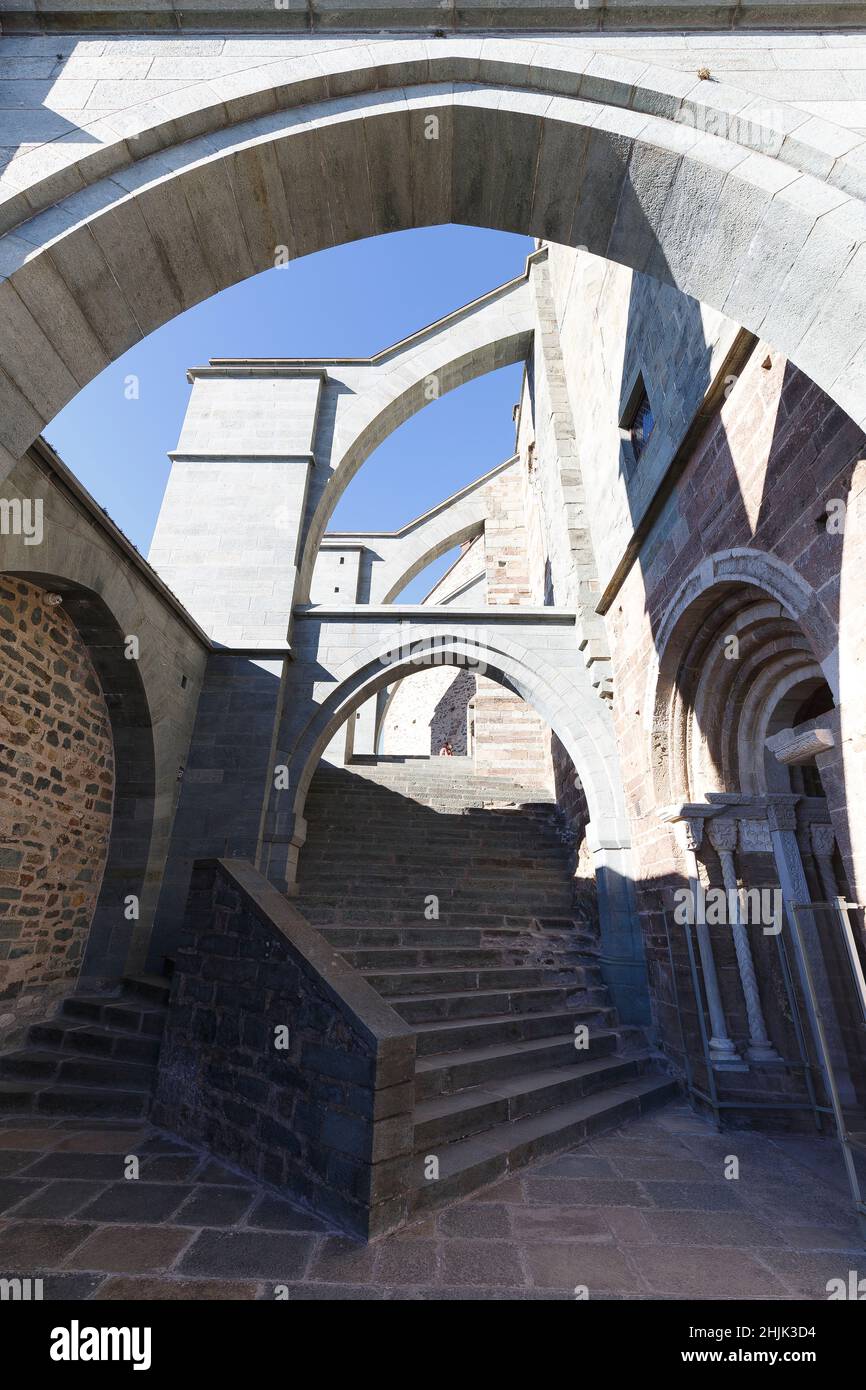 Sacra di San Michele, ancient monastery in Northern Italy Stock Photo ...