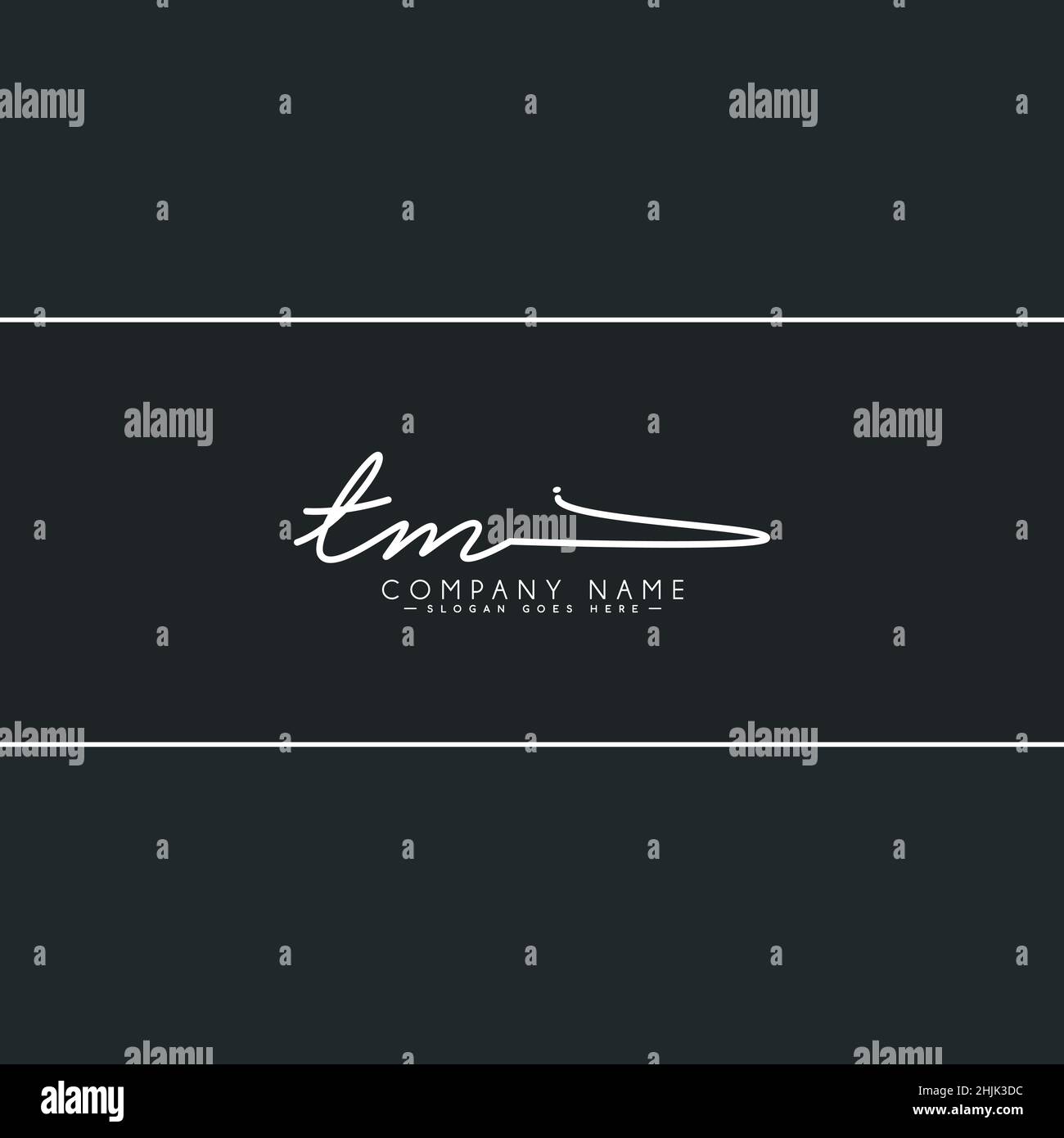 Initial Letter TM Logo - Hand Drawn Signature Style Logo - Simple ...
