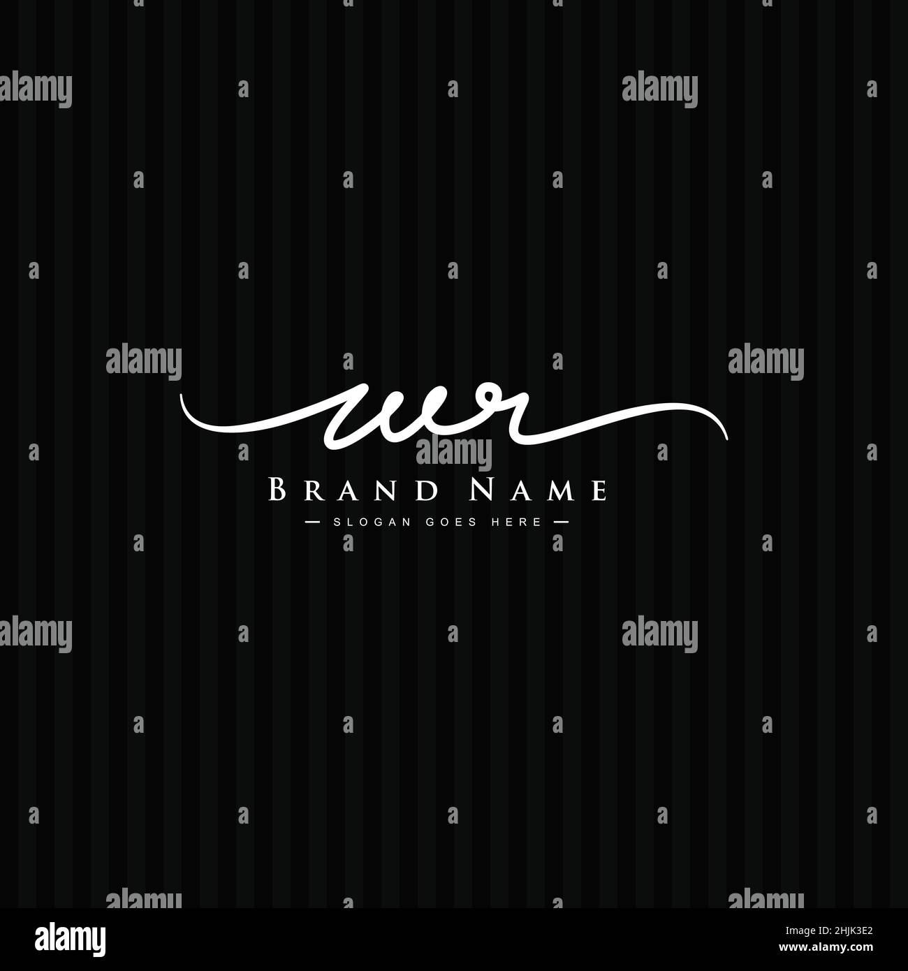 Initial Letter WR Logo - Handwritten Signature Logo - Simple Vector ...