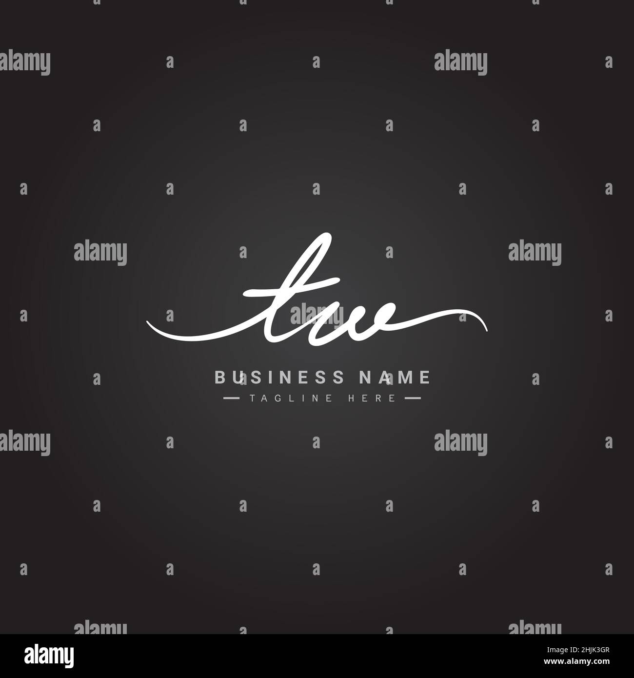 Initial Letter TW Logo - Hand Drawn Signature Style Logo - Simple ...