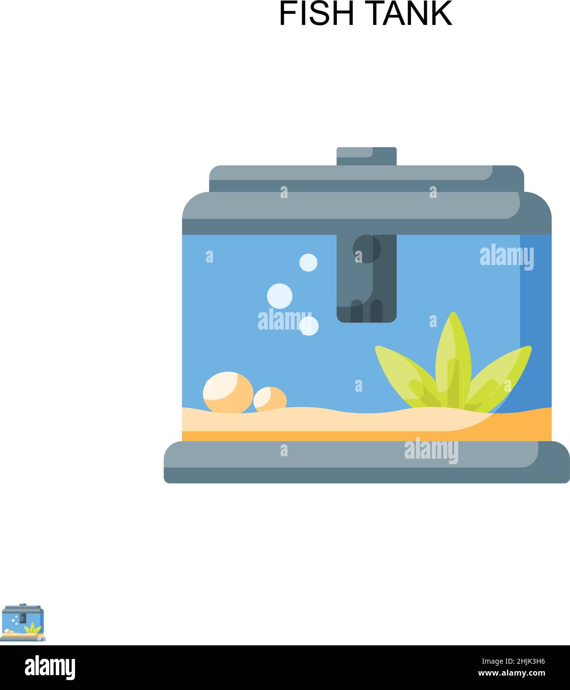 Fish tank Simple vector icon. Illustration symbol design template for ...