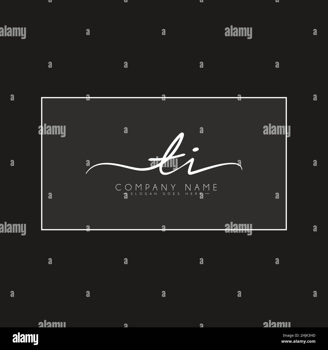 Initial Letter TI Logo - Handwritten Signature Style Logo - Simple ...
