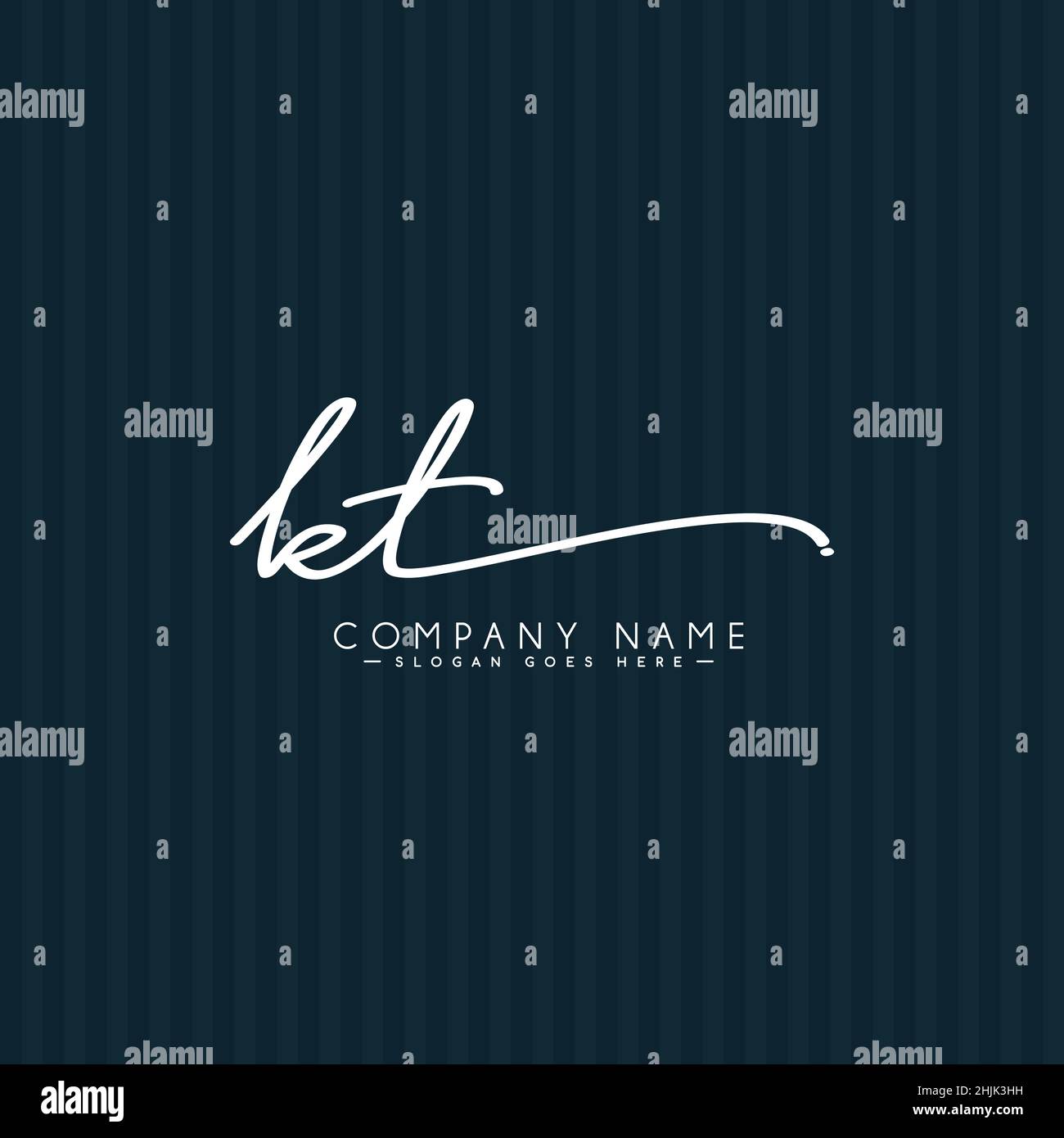 Initial Letter KT Logo - Handwritten Signature Logo - Simple Vector ...