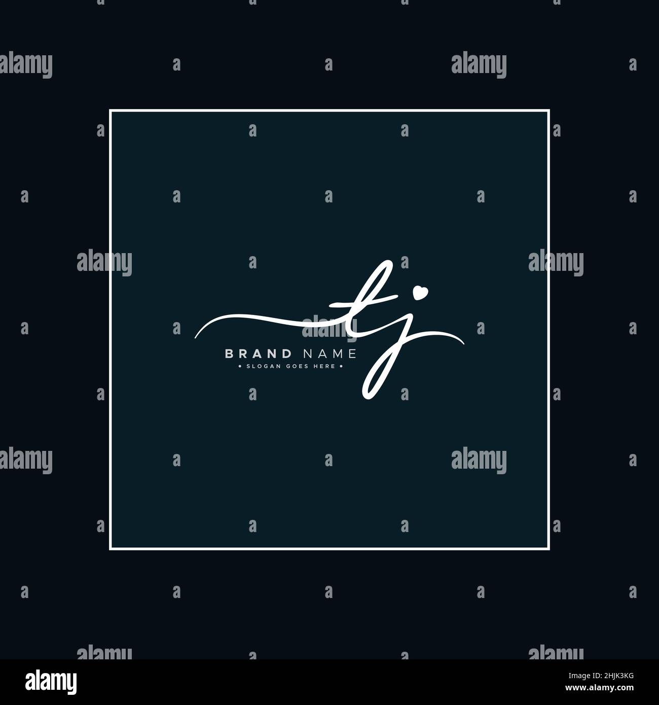 Initial Letter TJ Logo - Hand Drawn Signature Style Logo - Simple ...