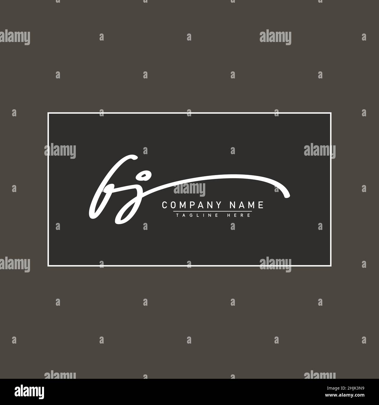 Initial Letter FJ Logo - Hand Drawn Signature Logo - Simple Vector Logo ...