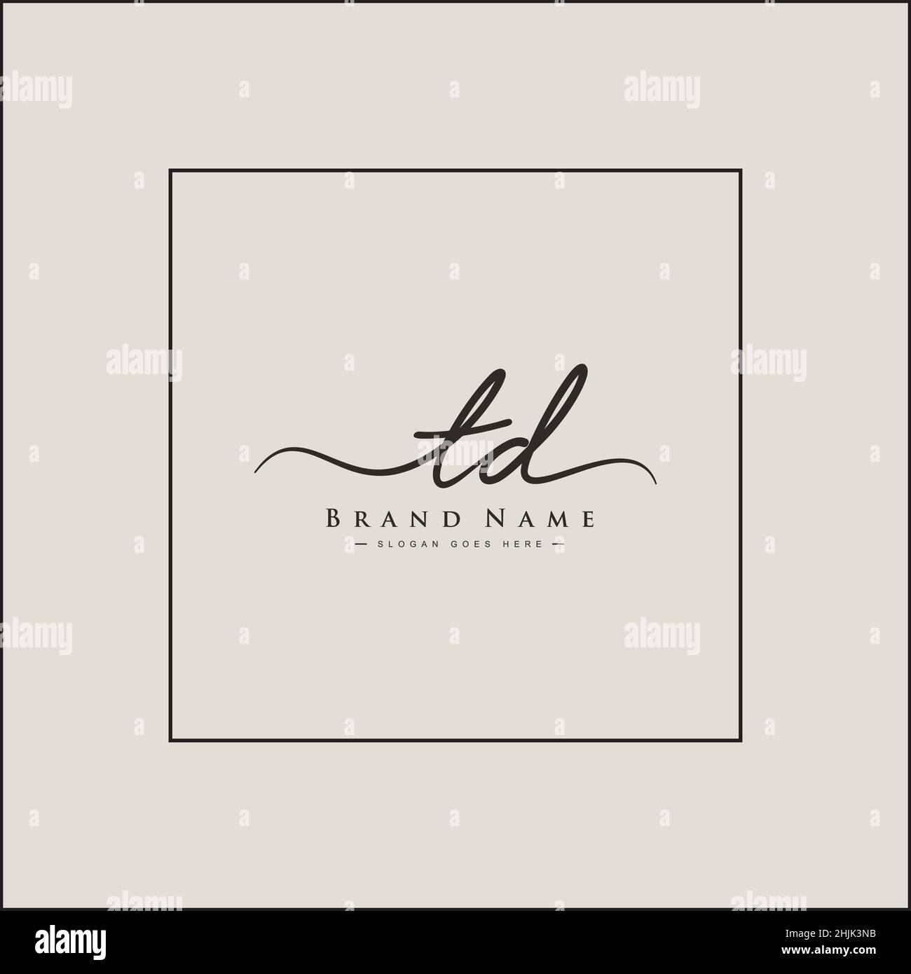 Initial Letter TD Logo - Hand Drawn Signature Logo - Simple Vector Logo ...