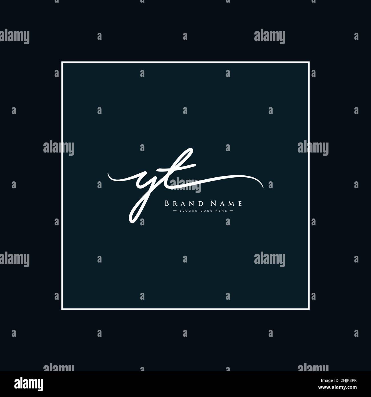 Initial Letter YT Logo - Hand Drawn Signature Style Logo - Simple ...