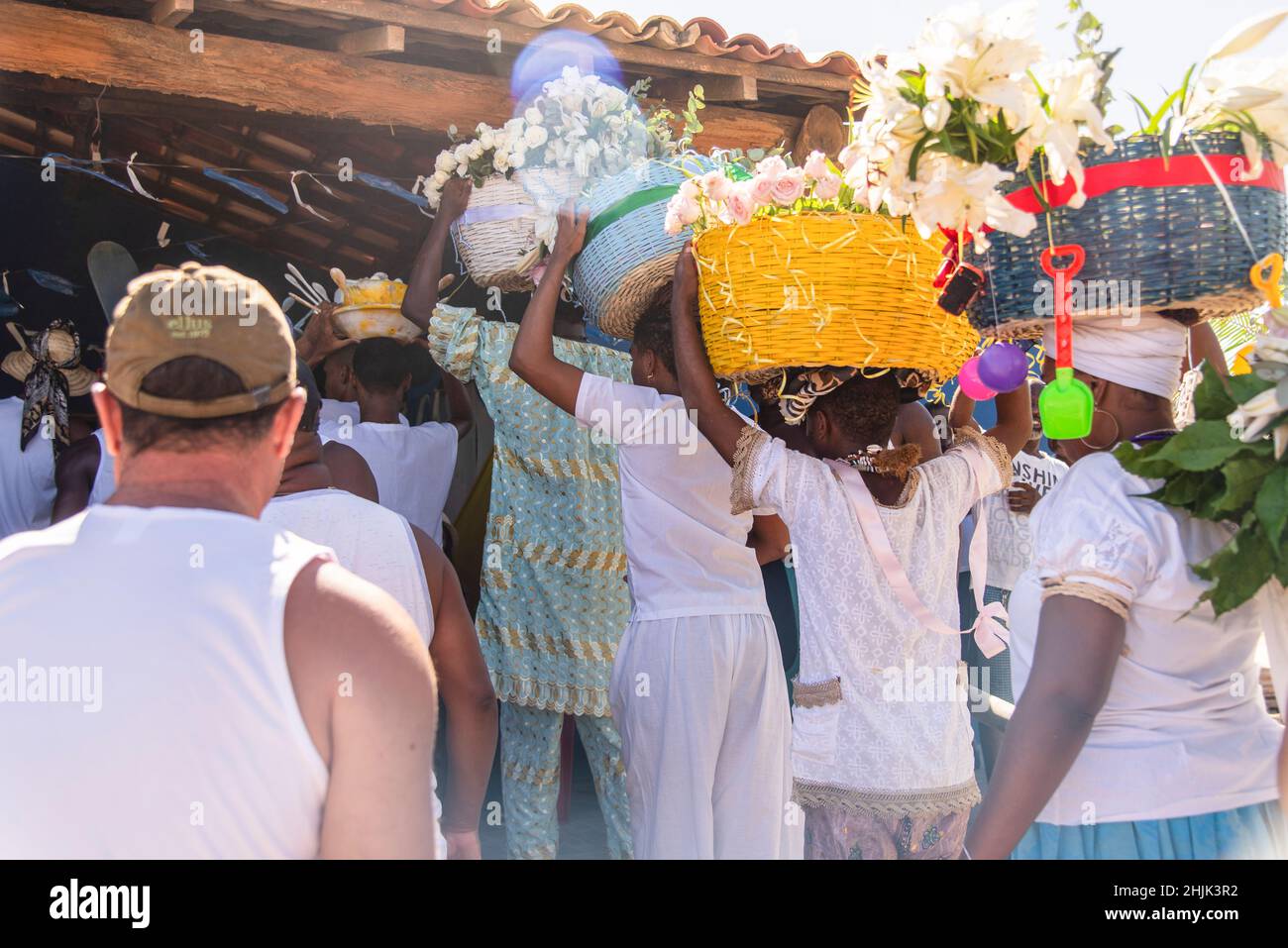 Traditional party in honor of Iemanja, the queen of the sea, where ...