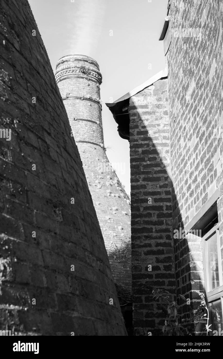 traditional victorian ceramic pottery factory with bottle shaped brick ...