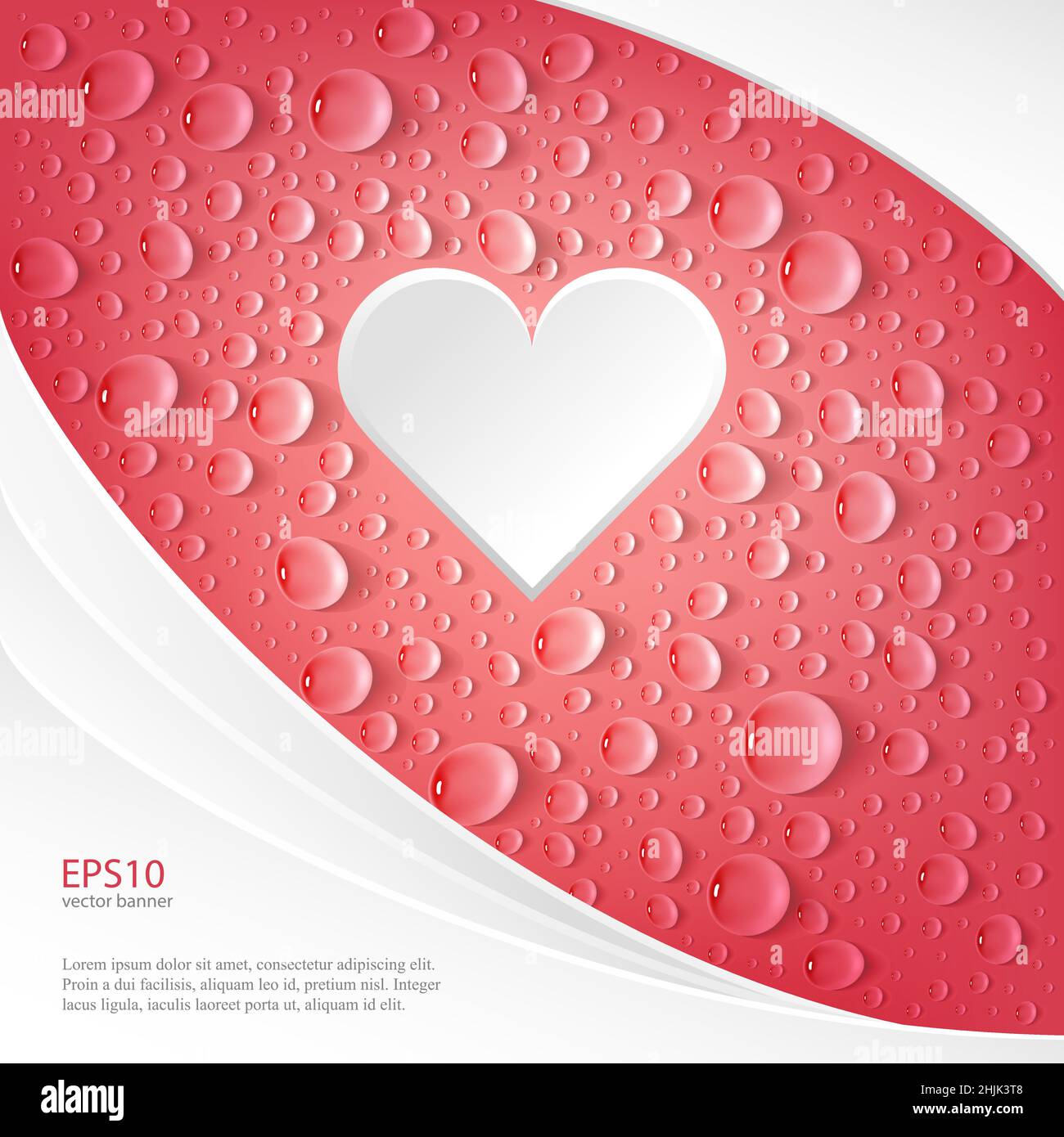 Flyer template with heart and drops on red background Stock Vector ...