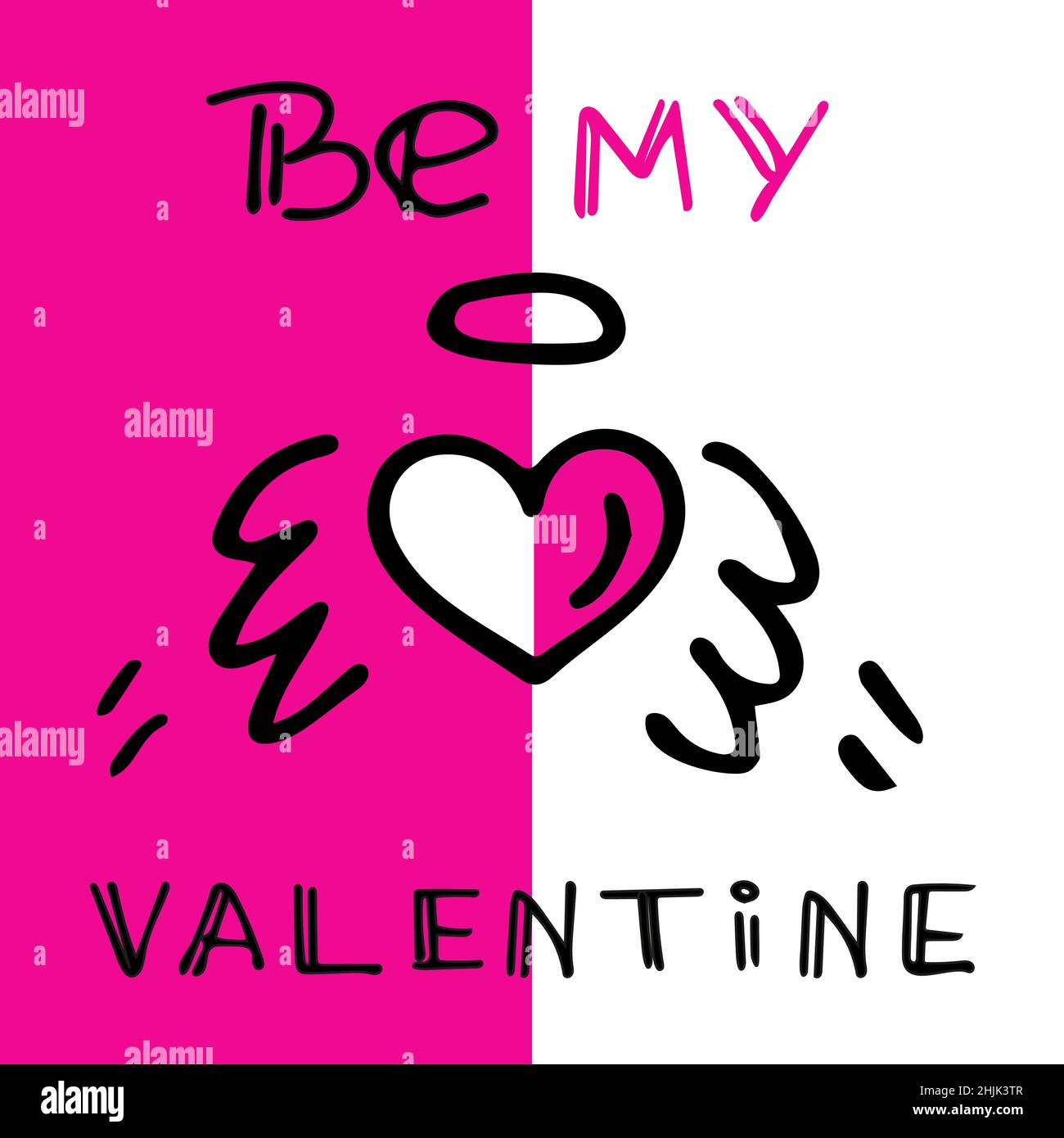 Valentines day card. Vector illustration. Be my Valentine Stock Vector ...