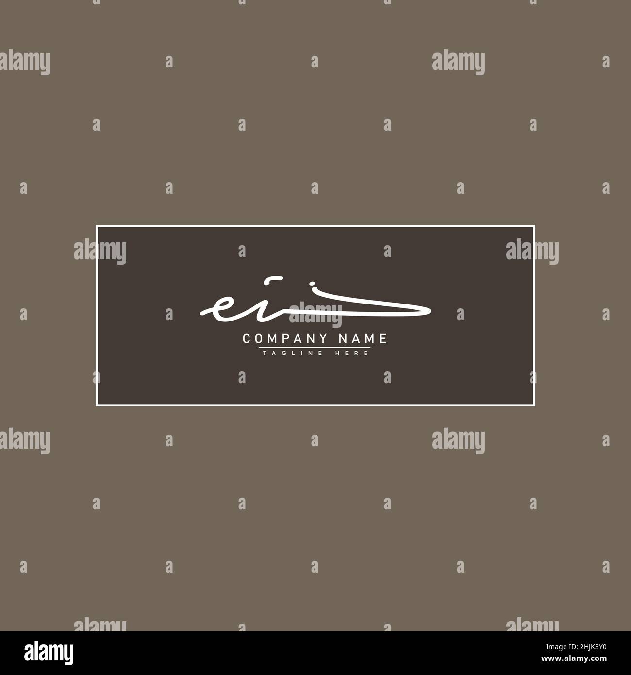 Initial Letter EI Logo - Handwritten Signature Logo - Simple Vector ...