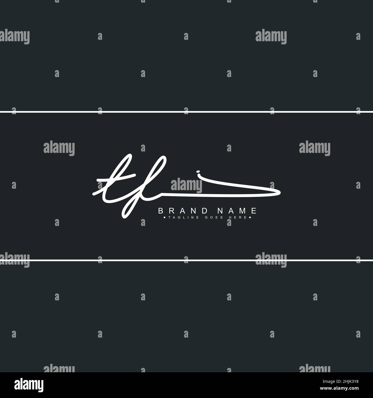 Initial Letter TF Logo - Hand Drawn Signature Logo - Simple Vector Logo ...