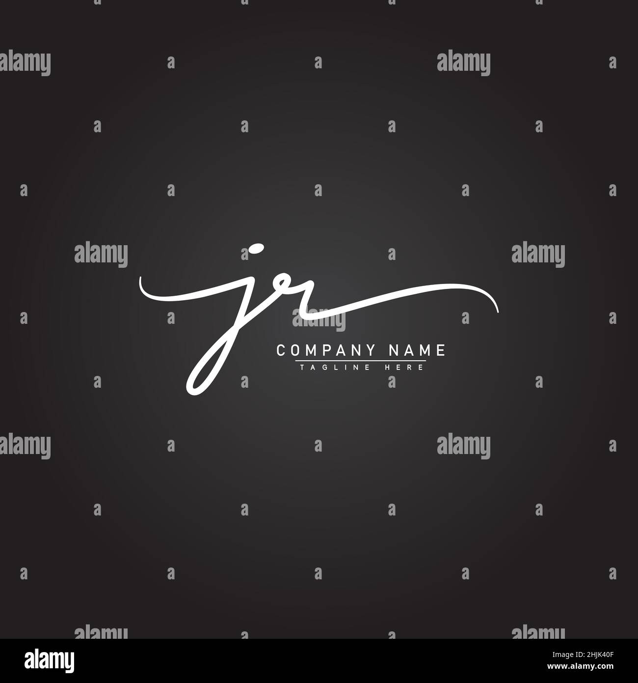 Initial Letter JR Logo - Hand Drawn Signature Style Logo - Simple ...