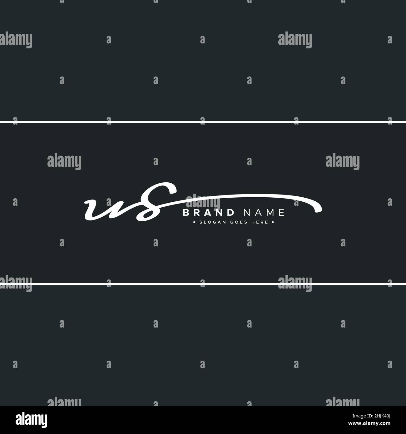 Initial Letter US Logo - Hand Drawn Signature Logo - Simple Vector Logo ...