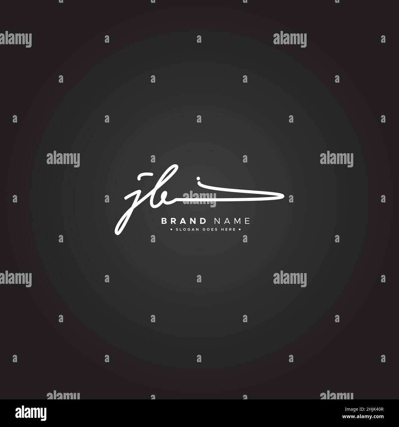 Initial Letter JB Logo - Handwritten Signature Style Logo - Simple ...
