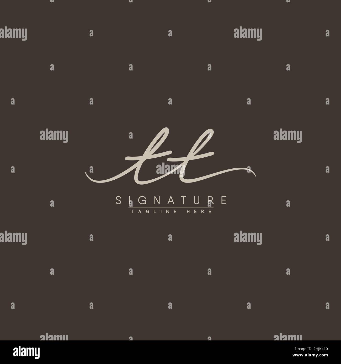 Initial Letter TT Logo - Handwritten Signature Style Logo - Simple ...