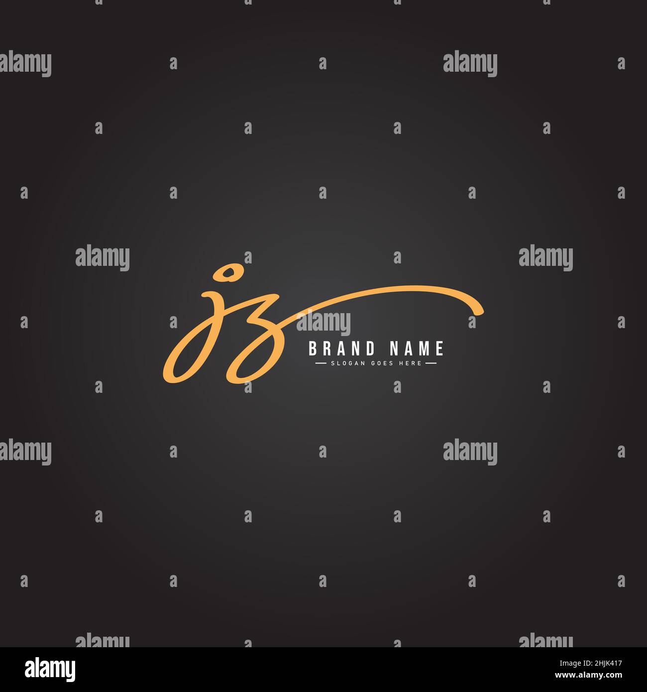 Initial Letter JZ Logo - Hand Drawn Signature Style Logo - Simple ...
