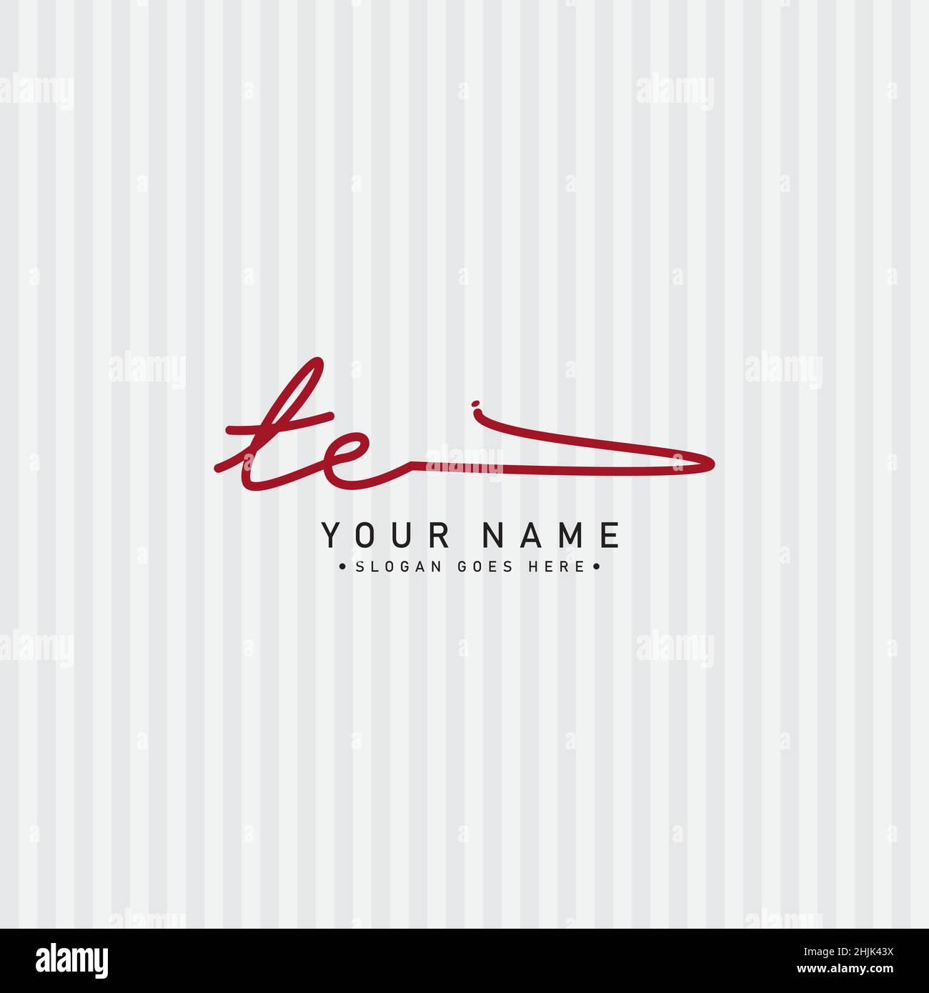 Initial Letter TE Logo - Handwritten Signature Style Logo - Simple ...