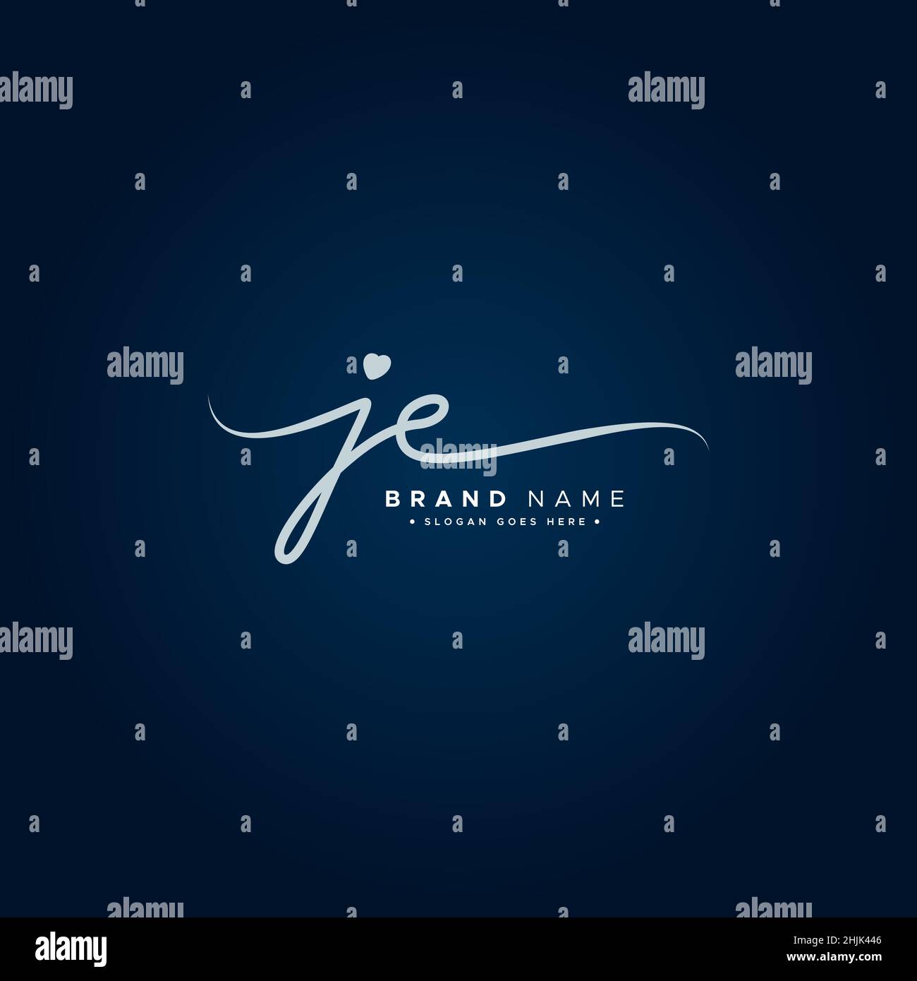 Initial Letter JE Logo - Handwritten Signature Logo - Simple Vector ...