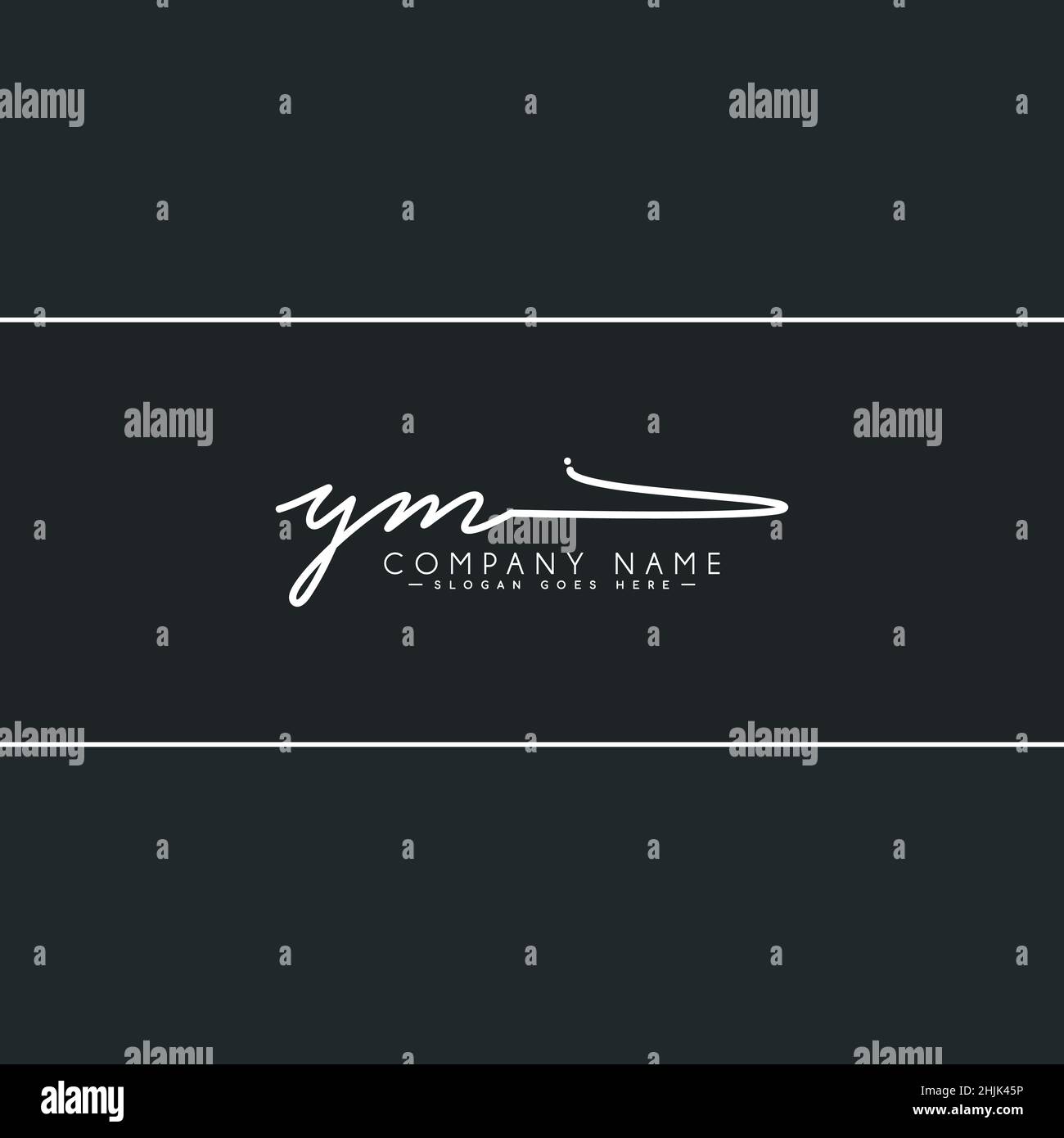Initial Letter YM Logo - Hand Drawn Signature Logo - Simple Vector Logo ...
