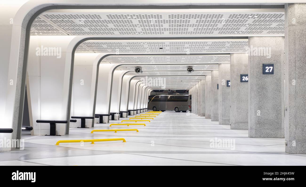 passenger terminal parking area, front view Stock Photo - Alamy