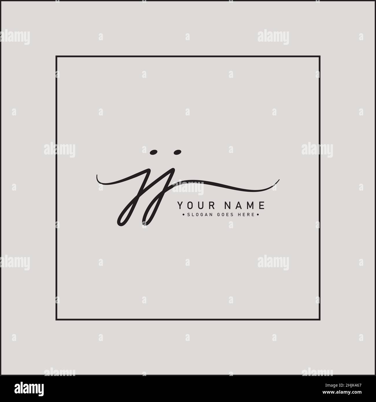 Initial Letter JJ Logo - Hand Drawn Signature Style Logo - Simple ...