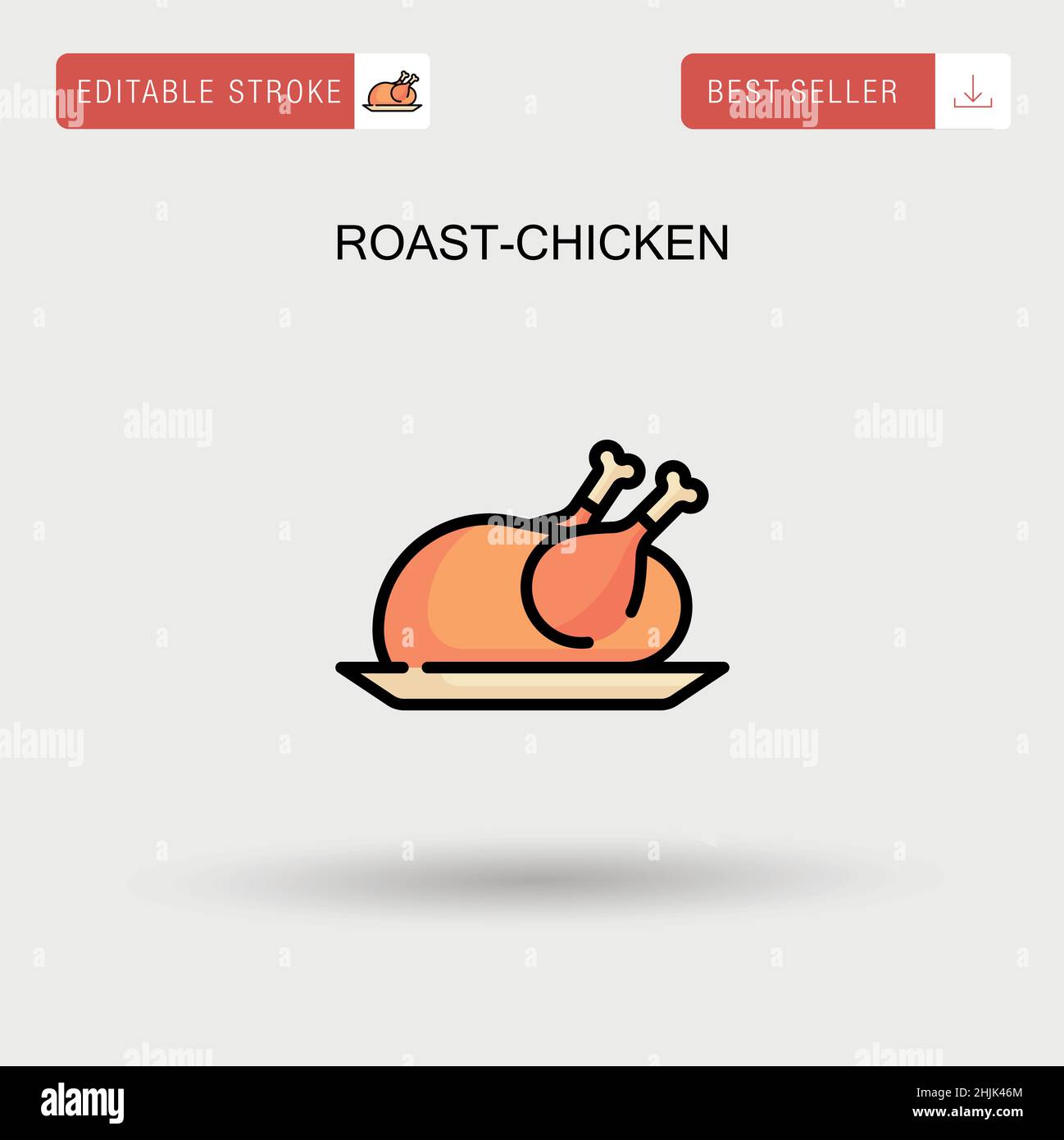 Roast-chicken Simple vector icon Stock Vector Image & Art - Alamy