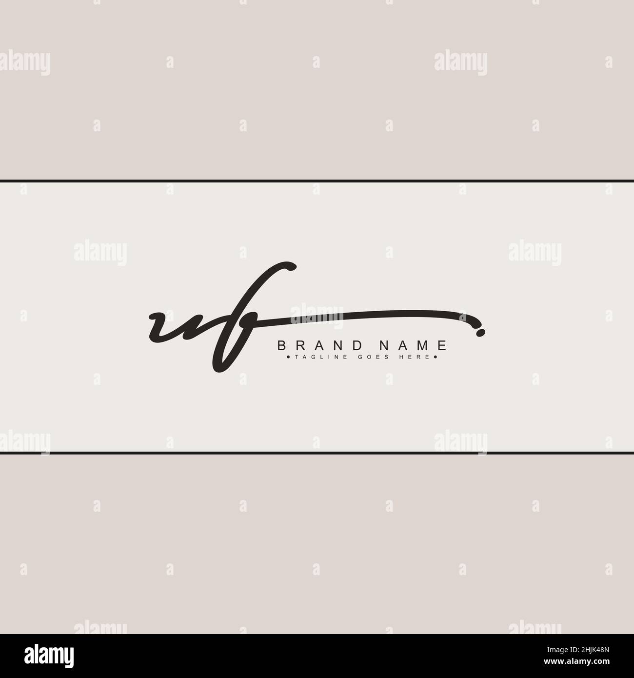 Initial Letter UF Logo - Handwritten Signature Logo - Simple Vector ...