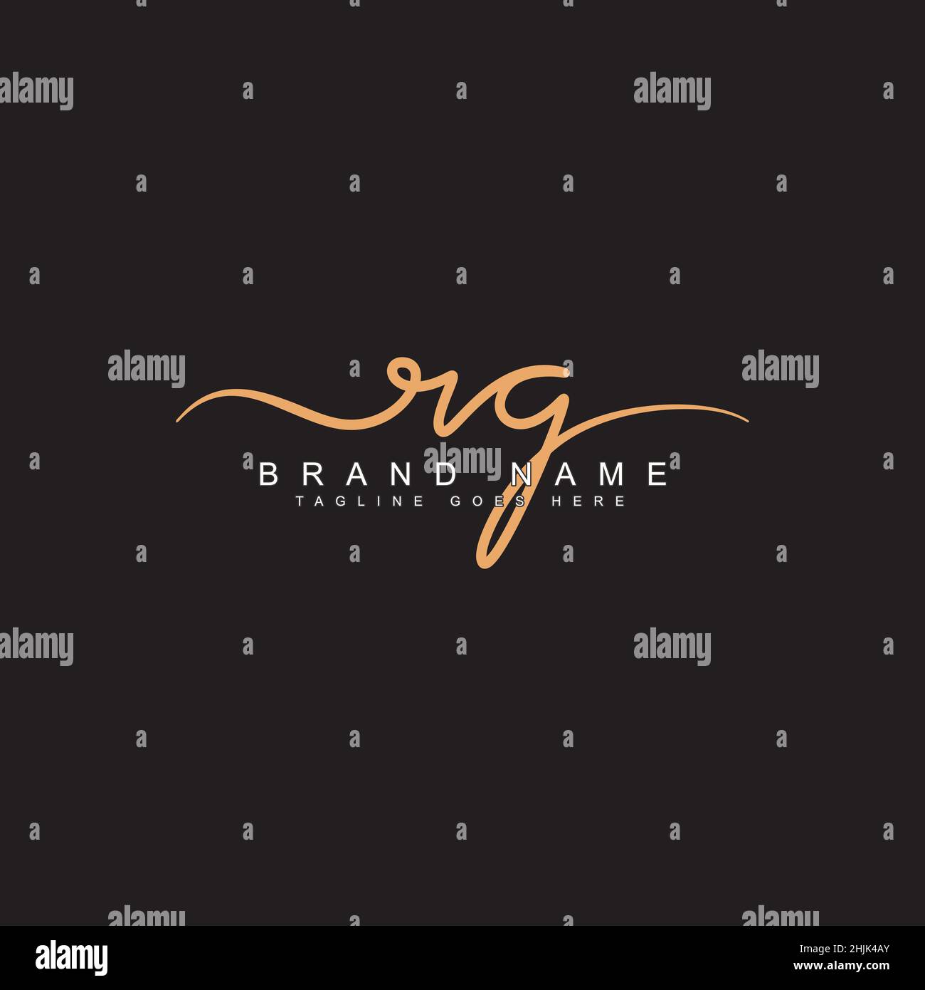 Initial Letter RG Logo - Hand Drawn Signature Style Logo - Simple ...