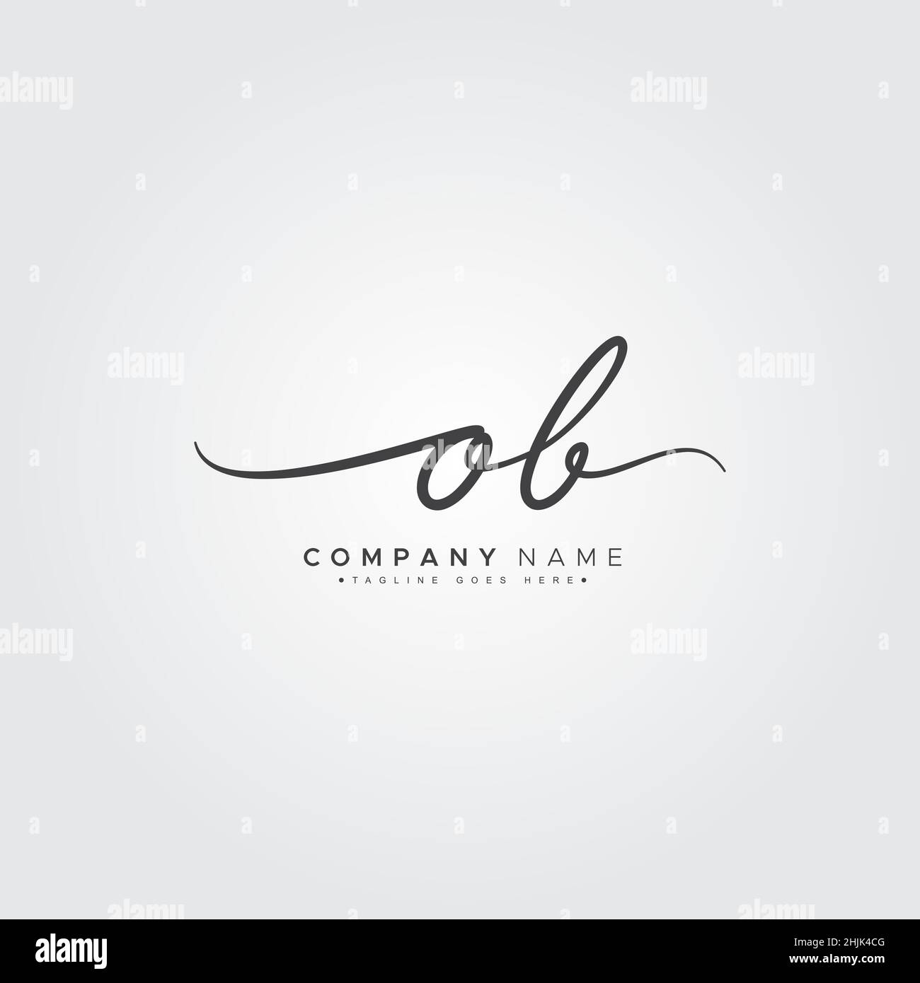 Initial Letter OB Logo - Hand Drawn Signature Style Logo - Simple ...