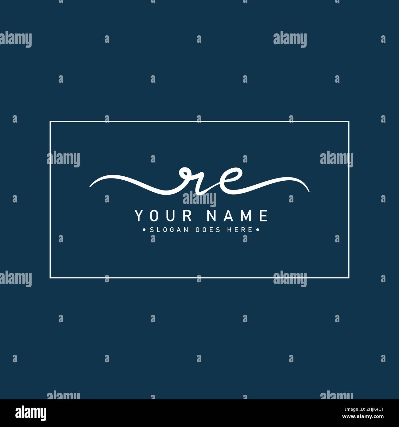 Initial Letter RE Logo - Hand Drawn Signature Logo - Simple Vector Logo ...