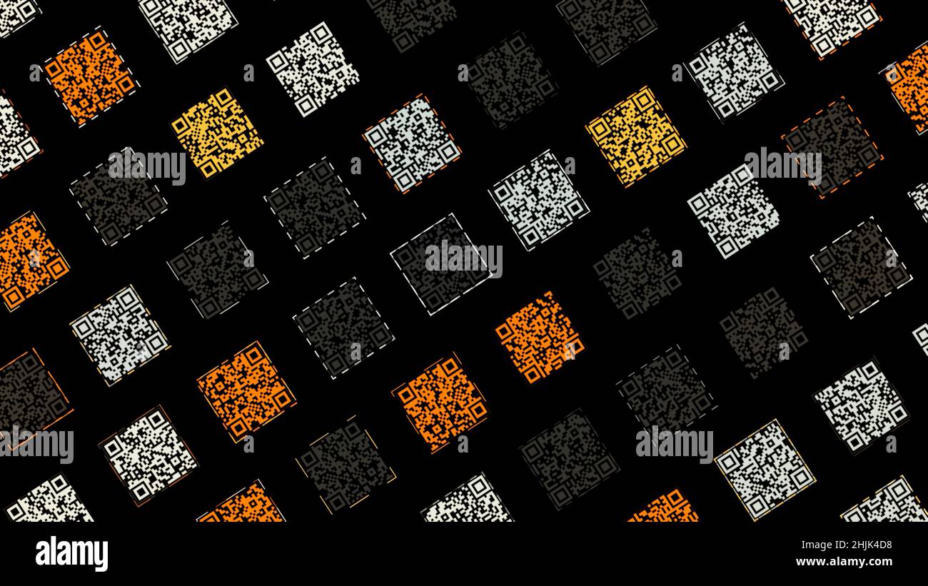 Technological background with parallel rows of orange, yellow, white ...