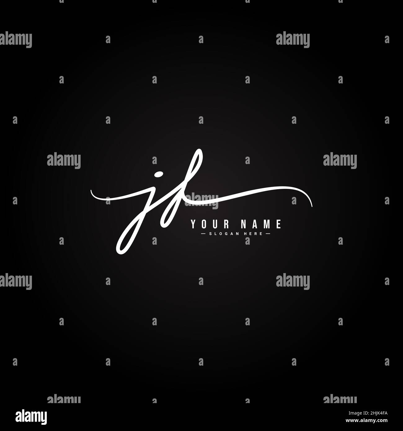 Initial Letter JF Logo - Hand Drawn Signature Logo - Simple Vector Logo ...
