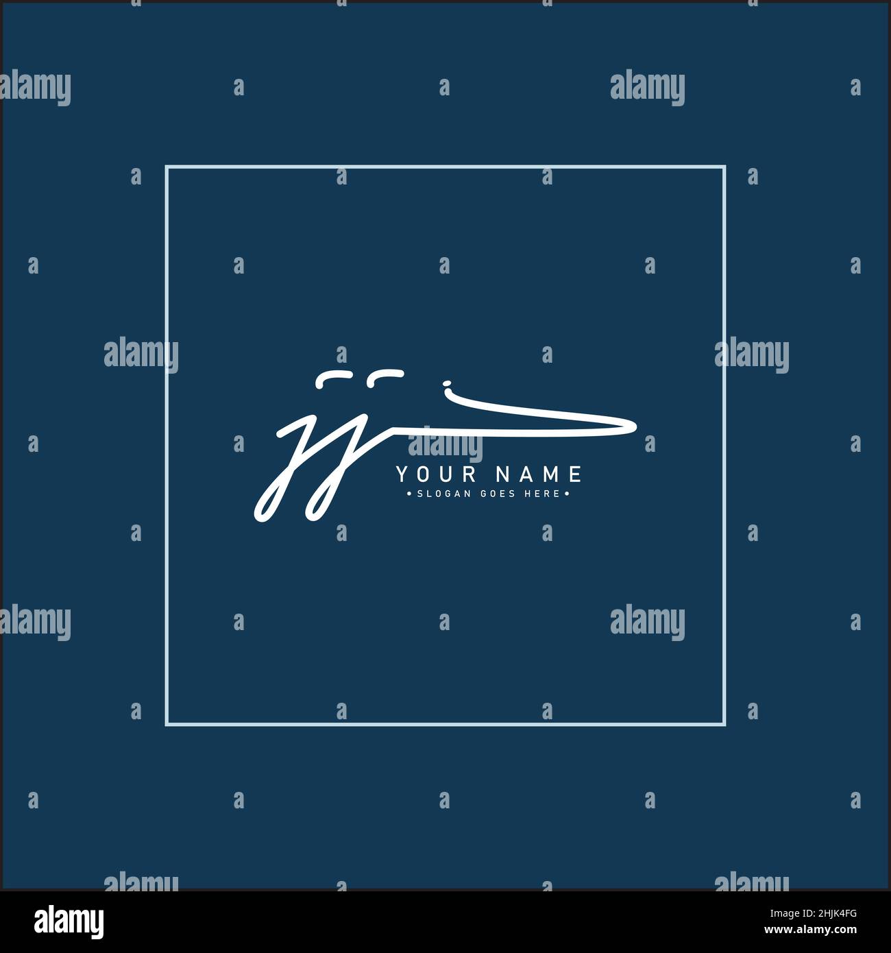 Initial Letter JJ Logo - Hand Drawn Signature Style Logo - Simple ...