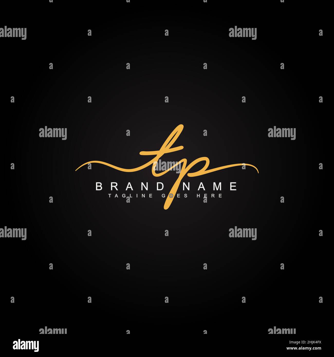 Initial Letter TP Logo - Handwritten Signature Logo - Simple Vector ...